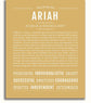 Ariah Personalized Name Meaning Art Prints – Name Stories
