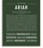 Ariah Personalized Name Meaning Art Prints – Name Stories