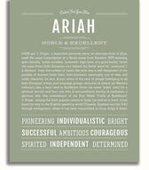 Ariah (male) | Name Art Print – Name Stories