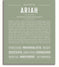 Ariah Personalized Name Meaning Art Prints – Name Stories