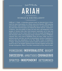 Ariah (male) | Name Art Print – Name Stories