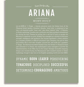 Ariana Personalized Name Meaning Art Prints – Name Stories