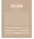 Ariana Personalized Name Meaning Art Prints – Name Stories