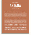Ariana Personalized Name Meaning Art Prints – Name Stories