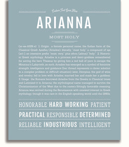 Arianna | Name Art Print – Name Stories
