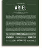 Ariel Personalized Name Meaning Art Prints – Name Stories