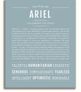 Ariel Personalized Name Meaning Art Prints – Name Stories