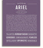 Ariel Personalized Name Meaning Art Prints – Name Stories