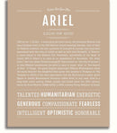 Ariel Personalized Name Meaning Art Prints – Name Stories