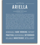 Ariella Personalized Name Meaning Art Prints – Name Stories