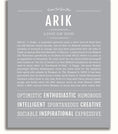 Arik Personalized Name Meaning Art Prints – Name Stories