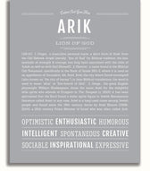 Arik Personalized Name Meaning Art Prints – Name Stories