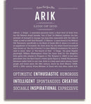 Arik Personalized Name Meaning Art Prints – Name Stories