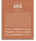 Arik Personalized Name Meaning Art Prints – Name Stories