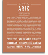 Arik | Name Art Print – Name Stories