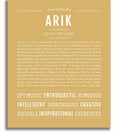 Arik Personalized Name Meaning Art Prints – Name Stories