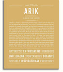Arik Personalized Name Meaning Art Prints – Name Stories