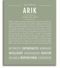 Arik Personalized Name Meaning Art Prints – Name Stories