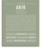 Arik Personalized Name Meaning Art Prints – Name Stories