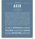 Arik Personalized Name Meaning Art Prints – Name Stories