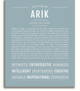 Arik Personalized Name Meaning Art Prints – Name Stories