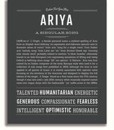 Ariya | Name Art Print – Name Stories