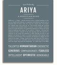Ariya | Name Art Print – Name Stories