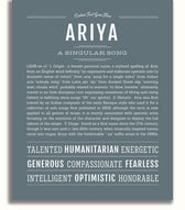 Ariya | Name Art Print – Name Stories