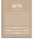 Ariya | Name Art Print – Name Stories