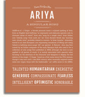 Ariya | Name Art Print – Name Stories