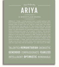 Ariya | Name Art Print – Name Stories