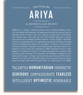 Ariya | Name Art Print – Name Stories