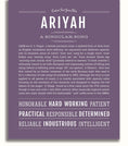 Ariyah | Name Art Print – Name Stories