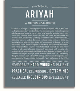 Ariyah | Name Art Print – Name Stories