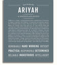 Ariyah Personalized Name Meaning Art Prints – Name Stories