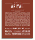 Ariyah | Name Art Print – Name Stories