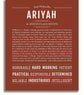 Ariyah Personalized Name Meaning Art Prints – Name Stories