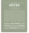 Ariyah Personalized Name Meaning Art Prints – Name Stories