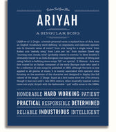Ariyah Personalized Name Meaning Art Prints – Name Stories