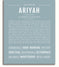 Ariyah Personalized Name Meaning Art Prints – Name Stories