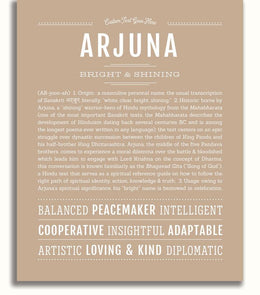 Arjuna Personalized Name Meaning Art Prints – Name Stories