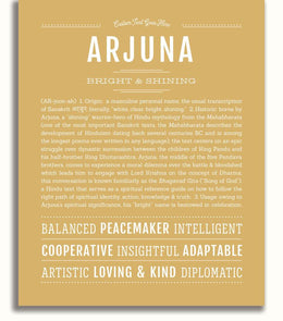 Arjuna Personalized Name Meaning Art Prints – Name Stories