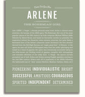 Arlene Personalized Name Meaning Art Prints – Name Stories