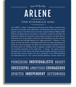 Arlene Personalized Name Meaning Art Prints – Name Stories