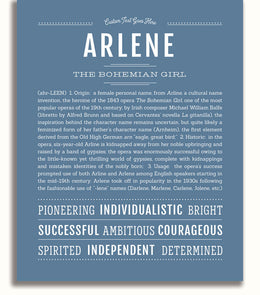 Arlene Personalized Name Meaning Art Prints – Name Stories