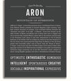 Aron | Name Art Print – Name Stories