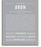 Aron Personalized Name Meaning Art Prints – Name Stories