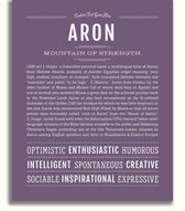 Aron | Name Art Print – Name Stories