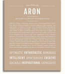 Aron Personalized Name Meaning Art Prints – Name Stories