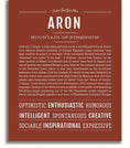 Aron Personalized Name Meaning Art Prints – Name Stories